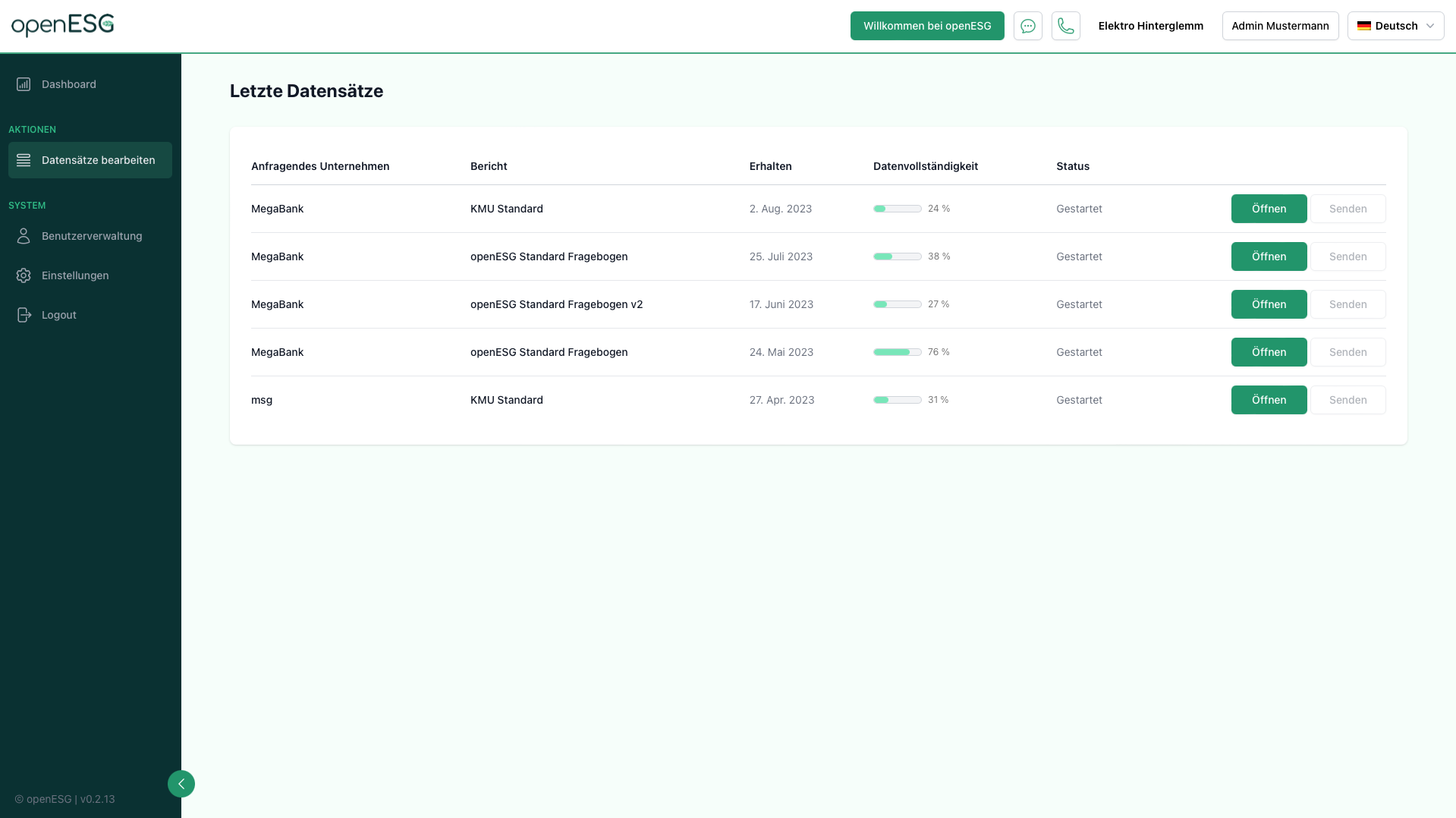 Startseite - openesg.de - ESG - VSME - CSRD - EU-Taxonomie